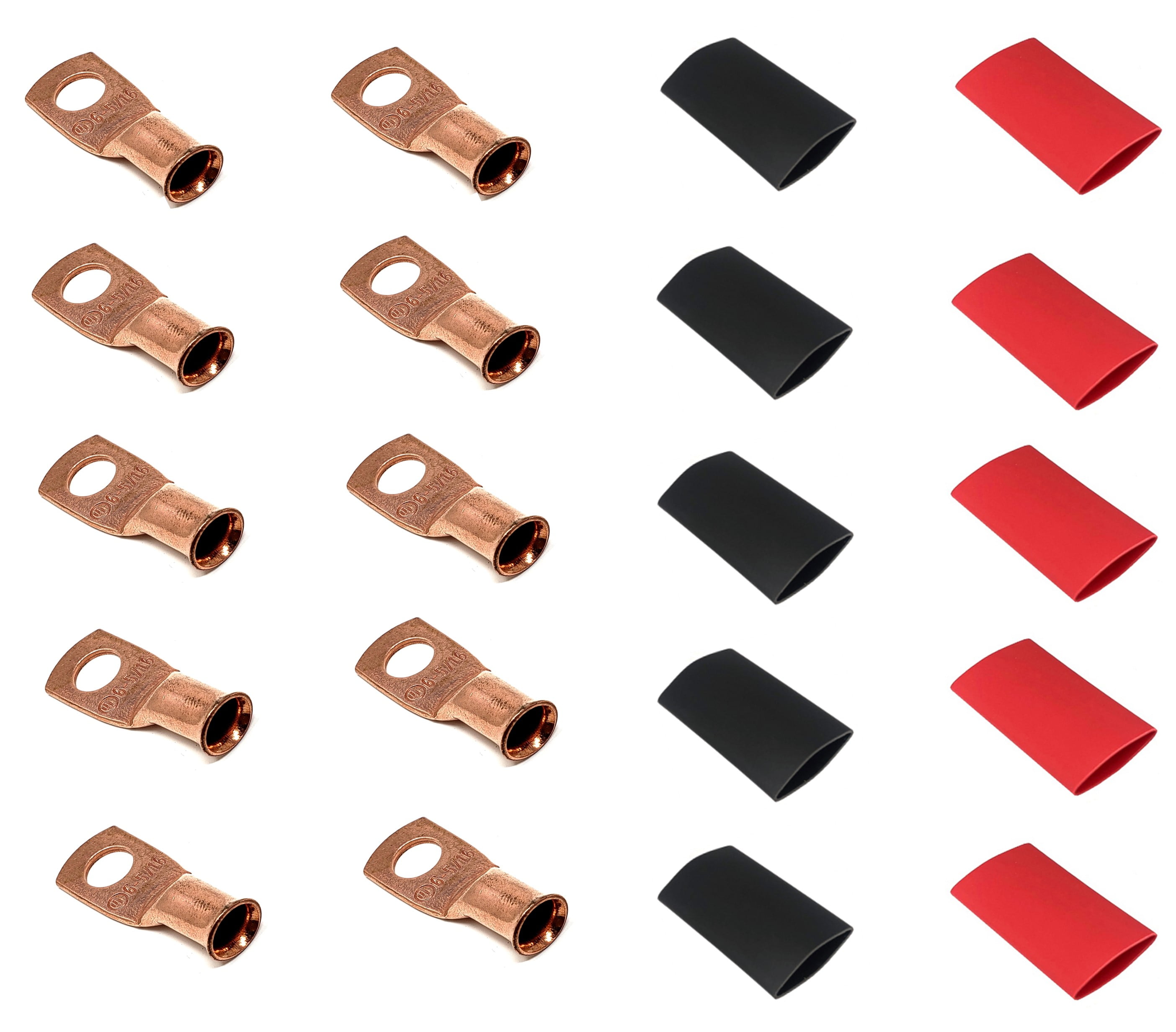 6-gauge-5-16-in-pure-copper-cable-lugs-with-heat-shrink-10-pack