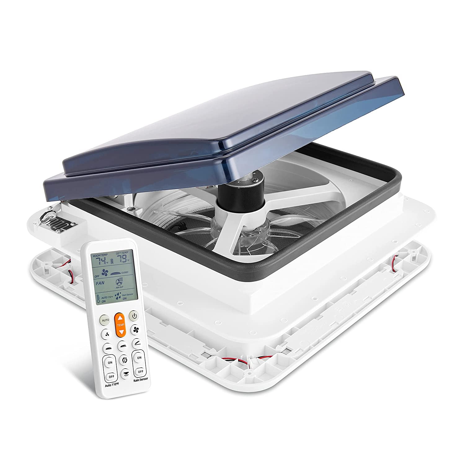 Hike Crew 11” RV Roof Vent Fan, 12V 10-Speed RV Vent Fan with LED Light ...