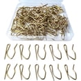 100 Pack Curtain Hooks, Rustproof Heavy-Duty Offset Pin-On Drapery ...