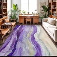 Abstract Purple Area Rugs 5x7ft Gradient Beach Ocean Wave Oil Painting ...