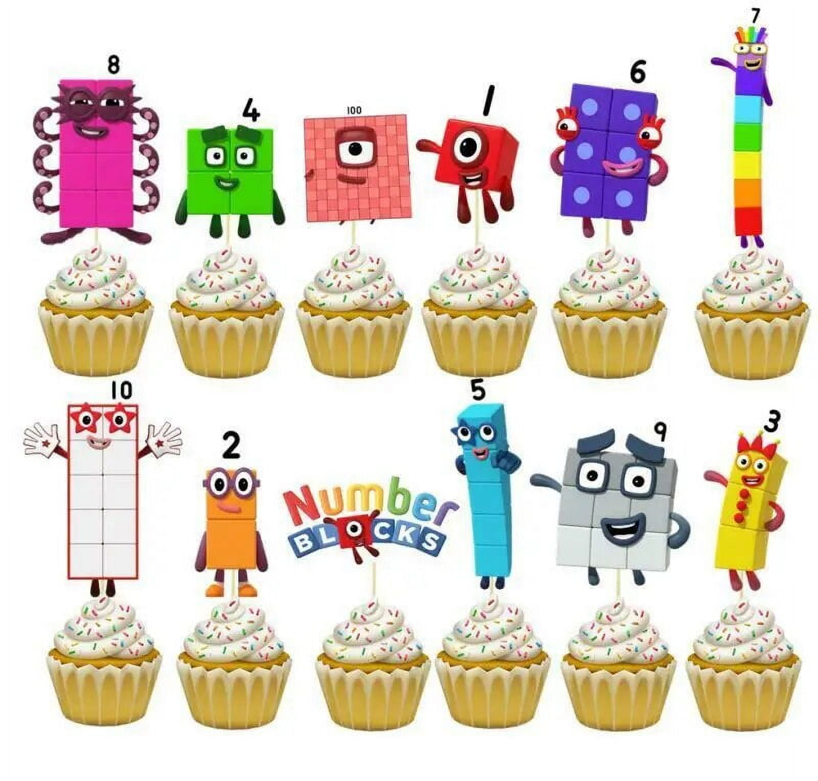 The Numberblocks-Juego de decoración para fiesta de cumpleaños, cartel ...