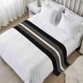 Abstract Brown Striped Bed Runner Cal King Size Simple Black Background ...