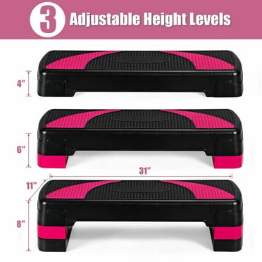 ZENSTYLE 43'' Adjustable Fitness Stepper with 4 Risers, Aerobic ...