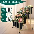 Floral Display Stand, 4-Tier Metal Flower Stand with 16pcs Buckets ...