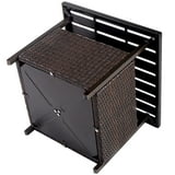 Patiojoy Rattan Wicker Steel Side Table for Outdoor Furniture Deck ...