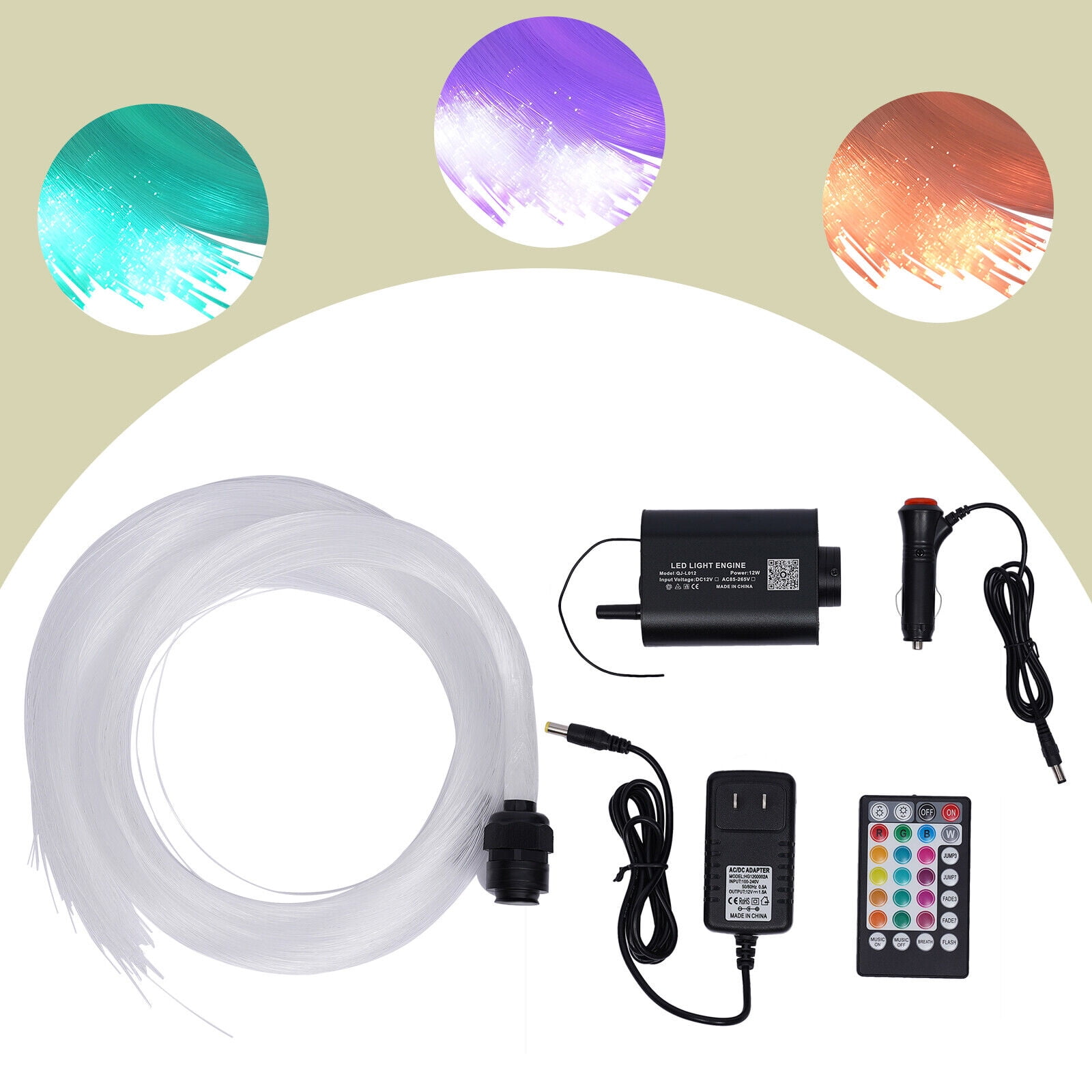 SHZICMY 450pcs Headliner Star RGBW LED Light Roof Twinkle Ceiling Light ...