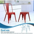 Dkelincs Metal Dining Chairs Set of 4 Stackable Chair 18 inch Height ...