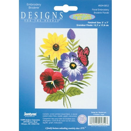 Floral Embroidery Kit-5"X7" Stitched In Floss - Walmart.ca