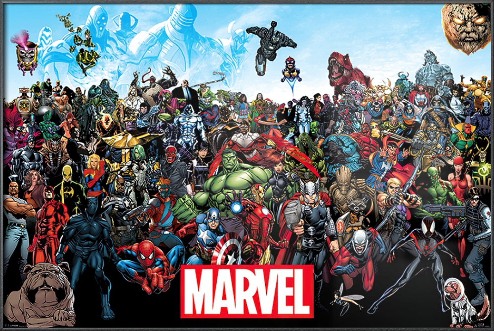 Marvel Comics Universe - Framed Comic Poster (All Marvel Characters ...