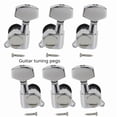 6-Piece Chrome/Black Acoustic Guitar Tuning Pegs 3L3R Machine Heads for ...