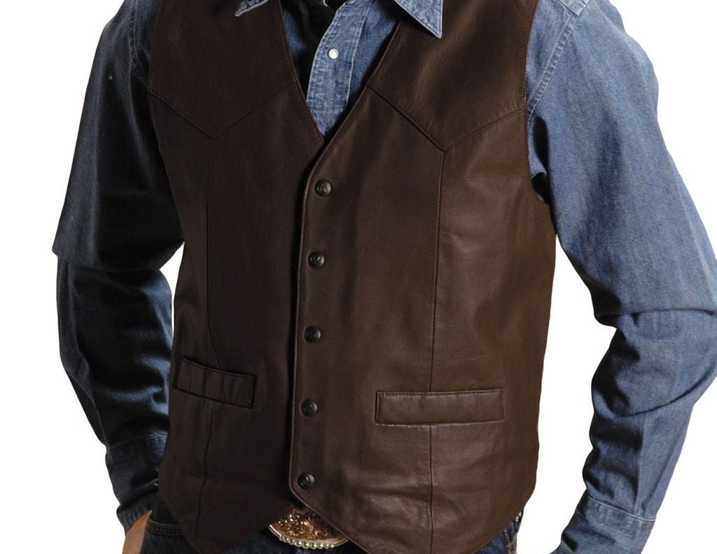 Roper Western Vest Mens Leather Chocolate Brown 02-075-0510-0502 BR ...