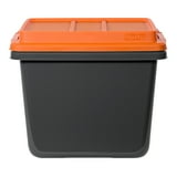 Hefty HI-RISE Heavy Duty 32 Qt. Latch Storage Bins, Orange/Gray ...