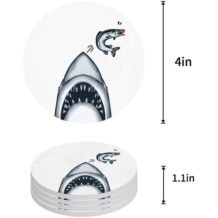 RYLABLUE Funny Ocean Big Shark And Running Away Small Fish Set of 8 ...