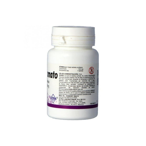 Topiramato 100 mg Frasco Con 60 Tabletas | Walmart en línea