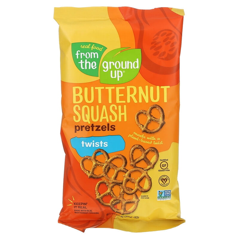 From The Ground Up, Butternut Squash Pretzels, Twists, 4.5 oz Pack of 3 ...