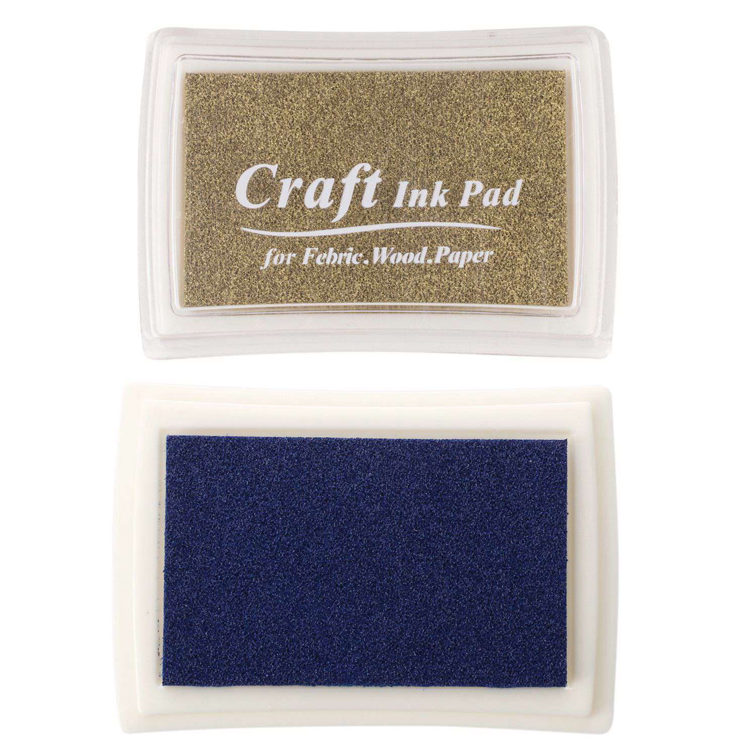 2Pcs Gold/Blue Ink Pad Inkpad Rubber Stamp Finger Print Craft Non-Toxic ...