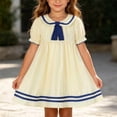 BLTIBY Toddler Girl Dress Kids Cotton Short Sleeve Lapel Summer School ...