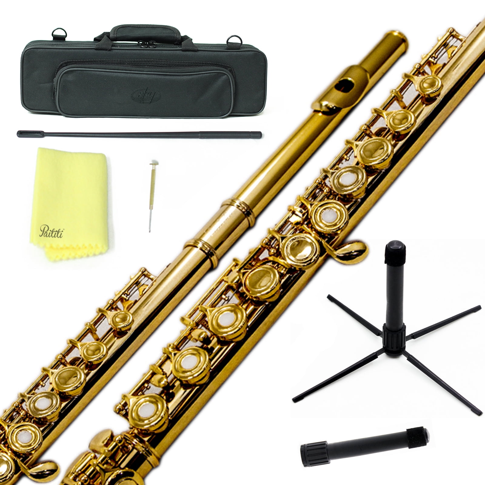 Sky Open Hole C Flute with Lightweight Case, Cleaning Rod, Cloth, Joint ...