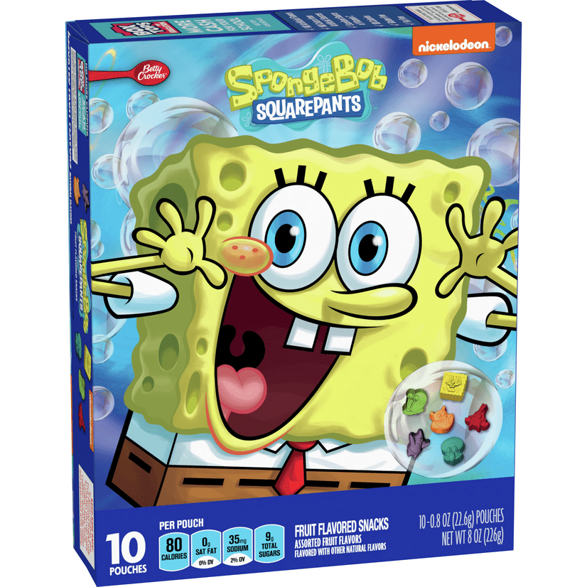 Betty Crocker Spongebob Squarepants Fruit Snacks 10 Ct 8 Oz