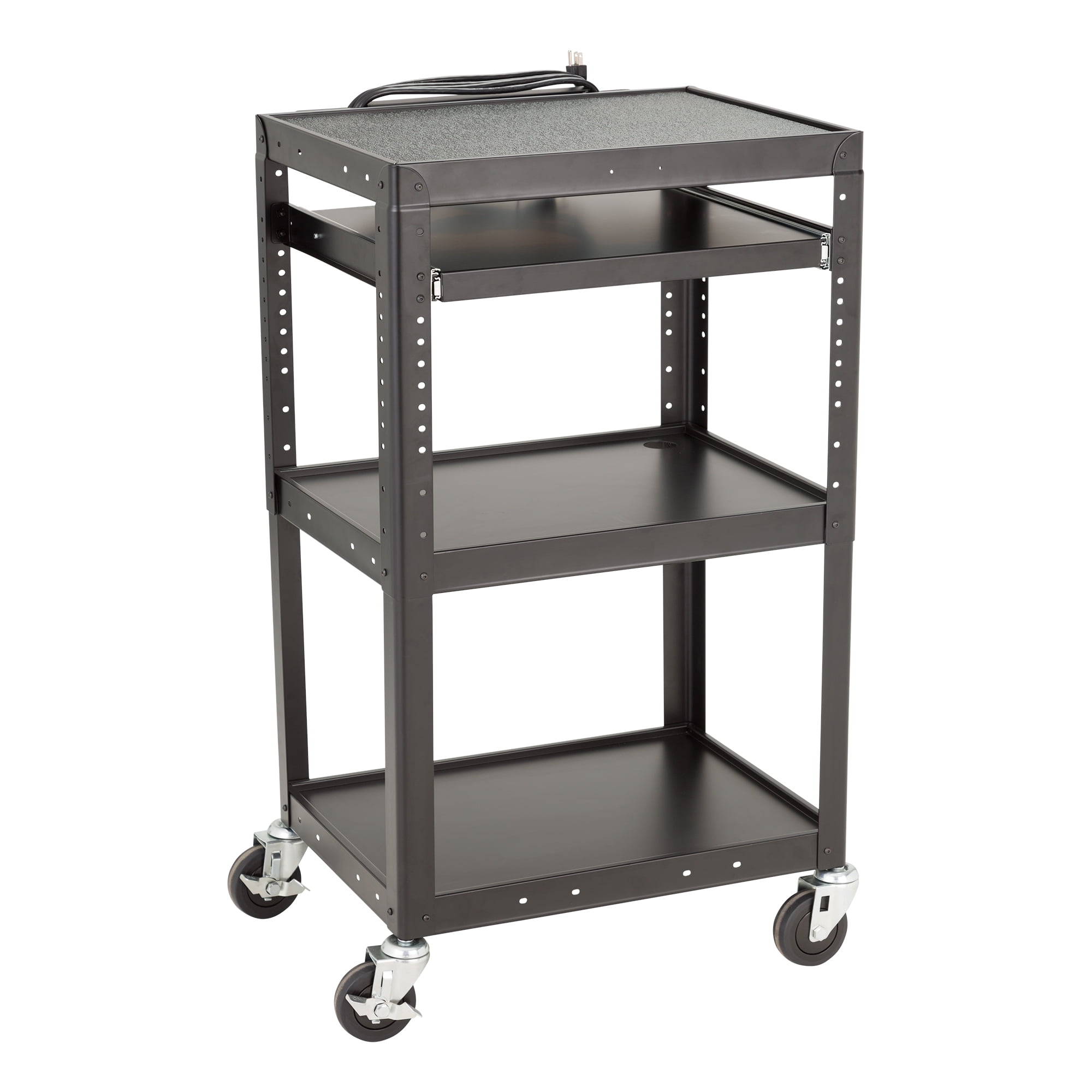 Norwood Commercial Furniture Adjustable-Height Metal AV Cart w ...