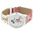 DISNEY Mickey Mouse Large Face Cream Comic Printed Strap Watch ...