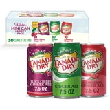 Canada Dry Winter Variety Pack Mini Cans, 7.5 Fl Oz, Pack of 30 ...