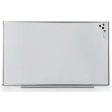 Luxor Magnetic Wall-Mounted Dry Erase Board, 60" x 40", Silver Aluminum ...