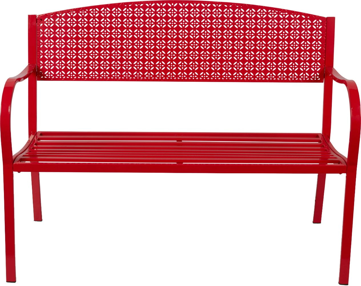 Bring back the old days with this beautiful bright red bench with ...