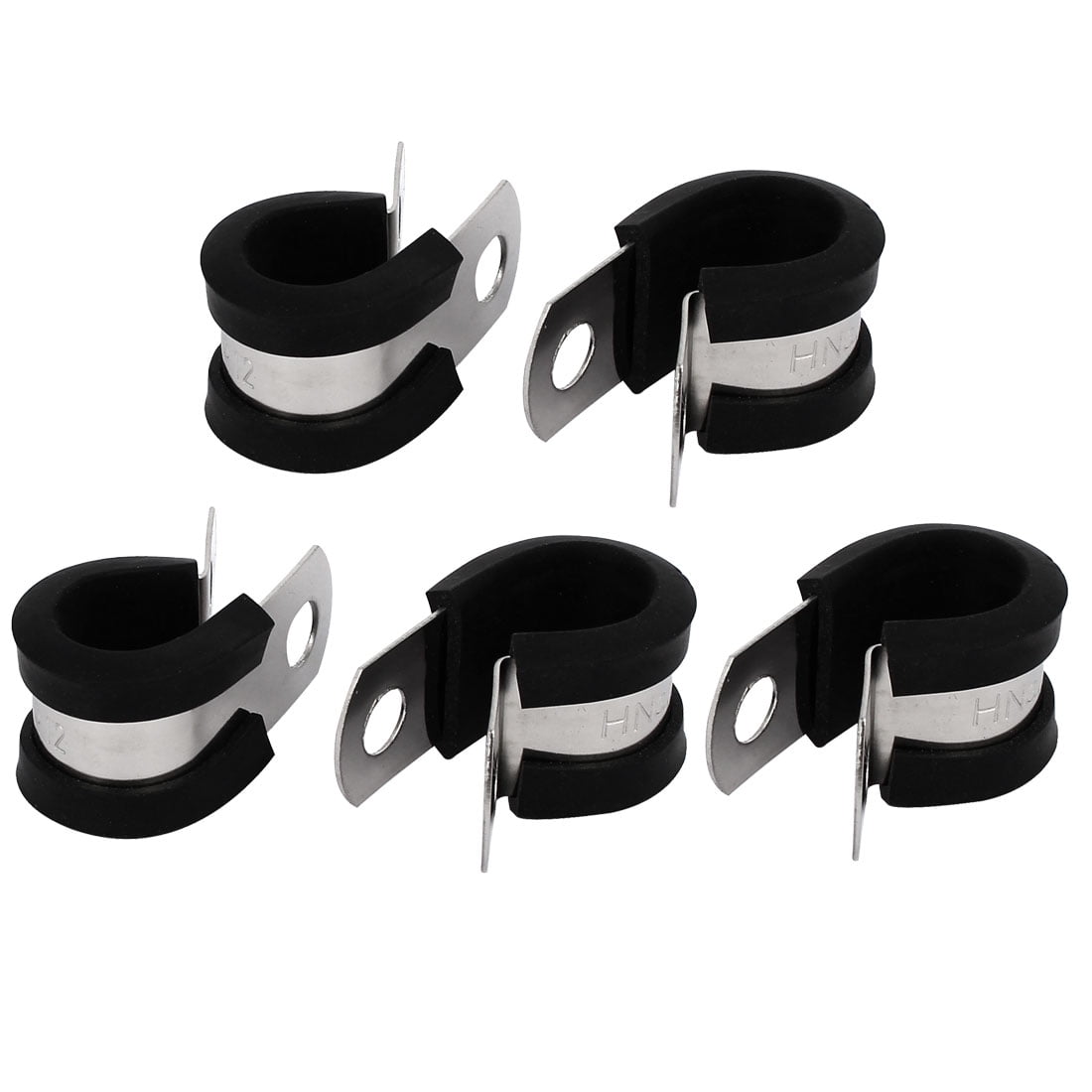 12mm Dia EPDM Rubber Lined P Clips Cable Hose Pipe Clamps Holder 5pcs ...