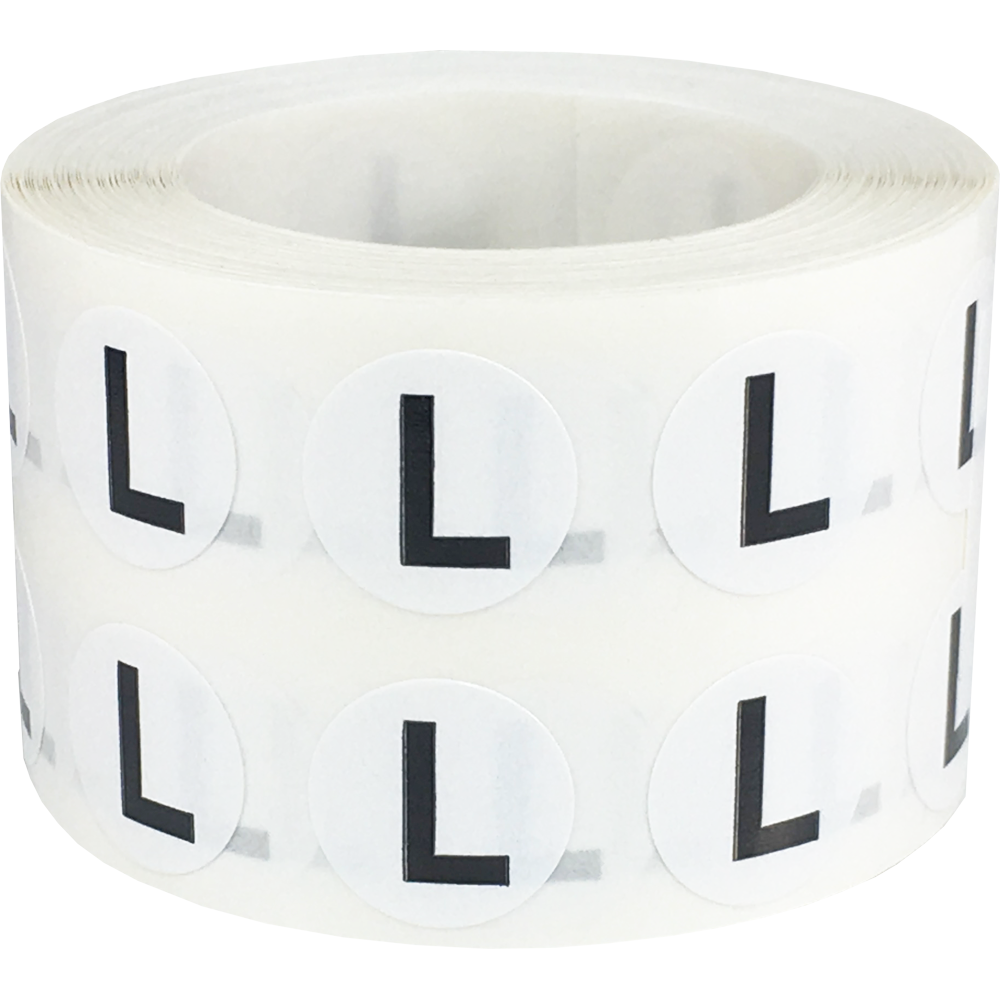 Letter L Inventory Labels .5 Inch Round Circle Dots 1,000 Adhesive ...