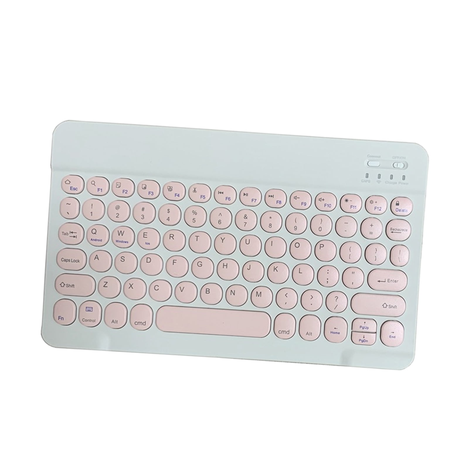 Round Keycap Wireless Bluetooth Keyboard for Phones Laptop Pink Pink ...