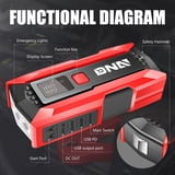 DNA Motoring TOOLS-00275 Universal Red 2000A Peak Amps Portable Power ...