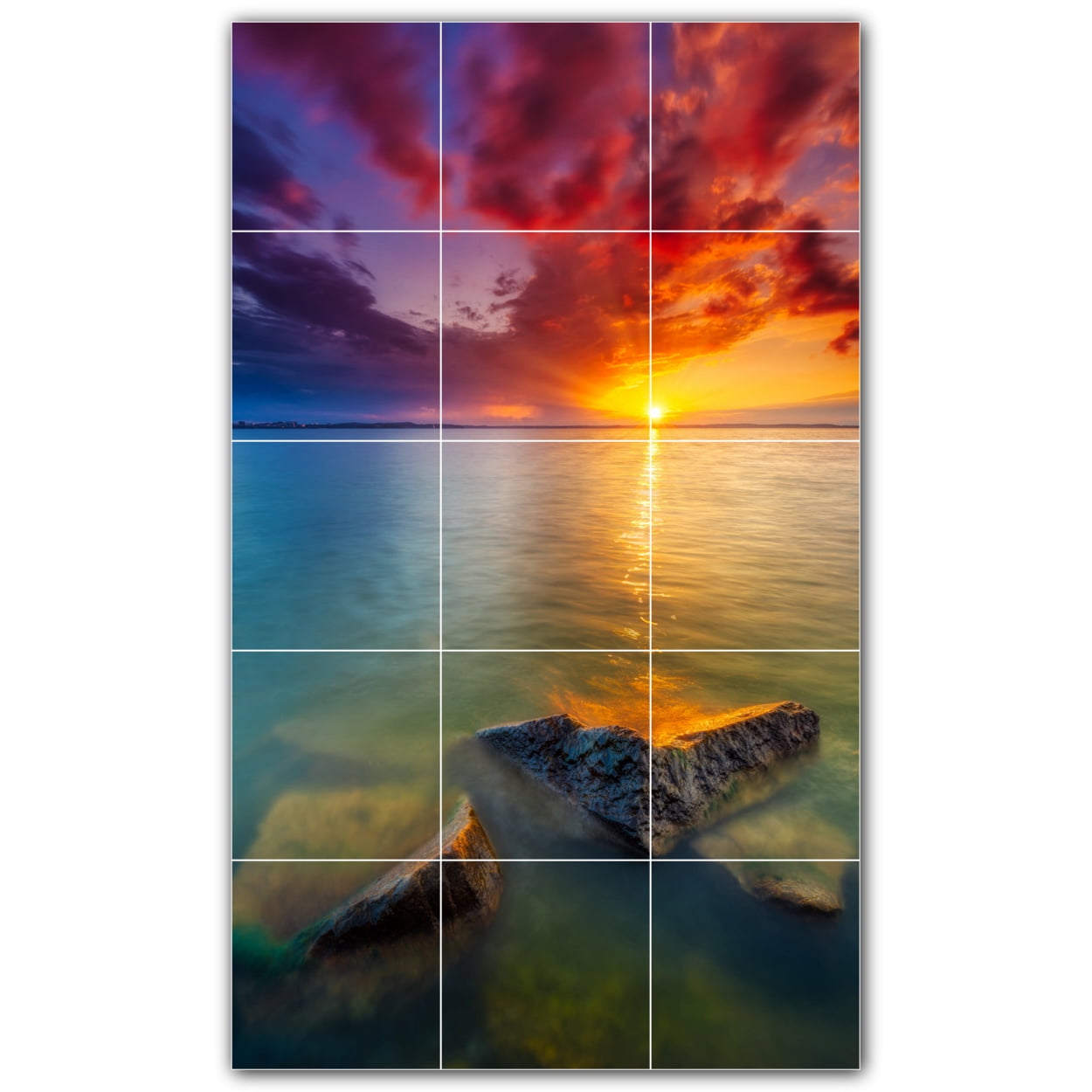 Picture-Tiles.com: Sunset Ceramic Tile Wall Mural WAL500966-35M. 18"W x ...