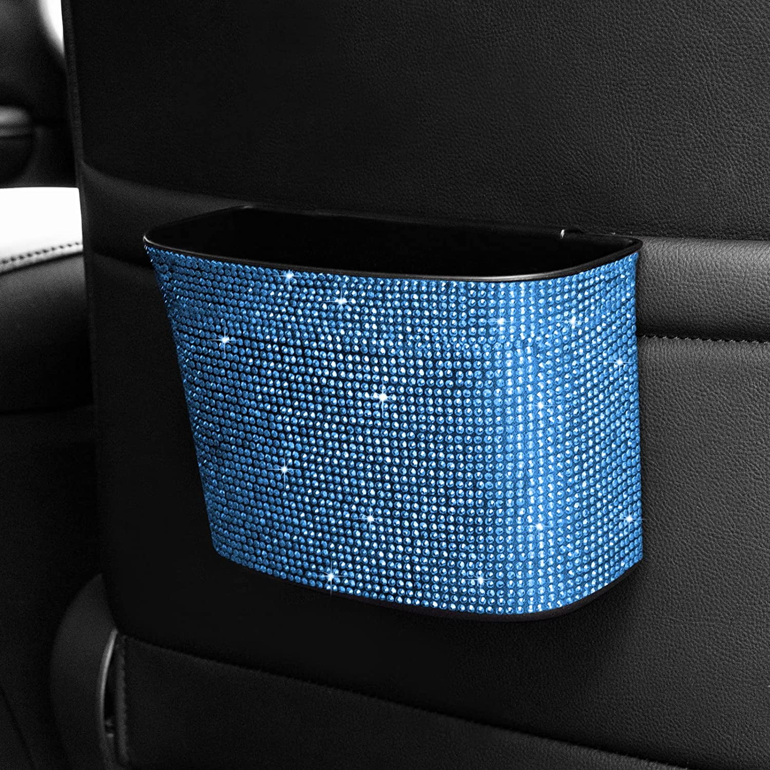 eing Car Trash Can Bling Crystal Auto Storage Pockets,100% Leak Proof ...