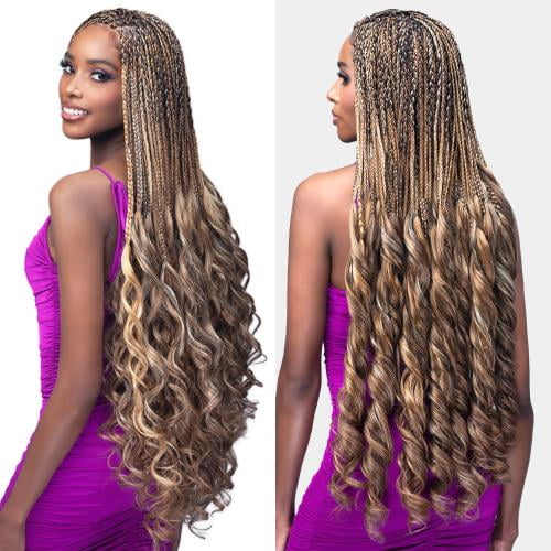 PF French Curl 28" 3X Crochet Braiding Hair By Bobbi Boss Color T4/30 ...