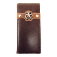 Premium Western Genuine Woven Leather Cow Fur Rodeo Mens Bifold Wallet ...