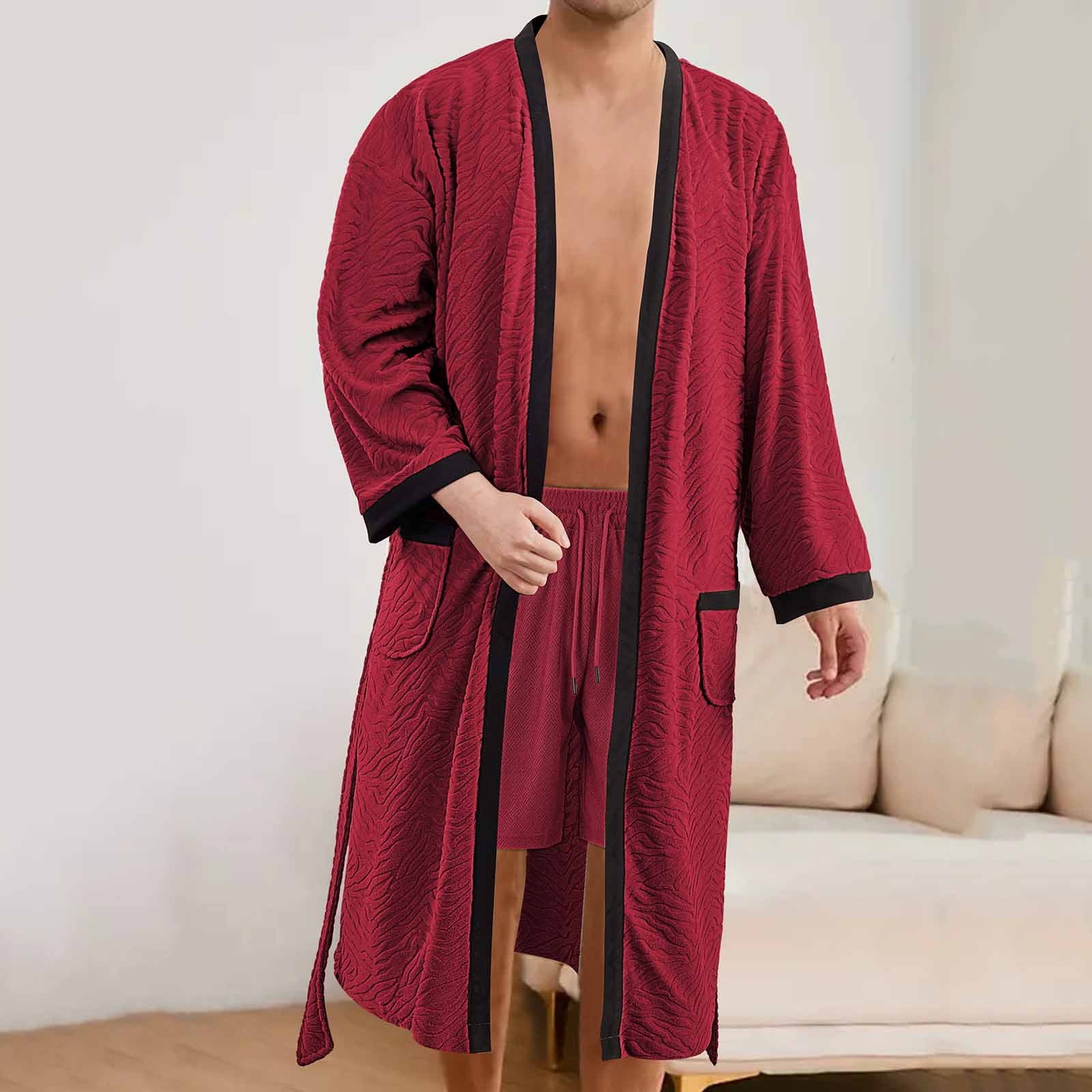 Click here for Sdnall Mens Color-Blocked Jacquee Robe  Long Sleev... prices