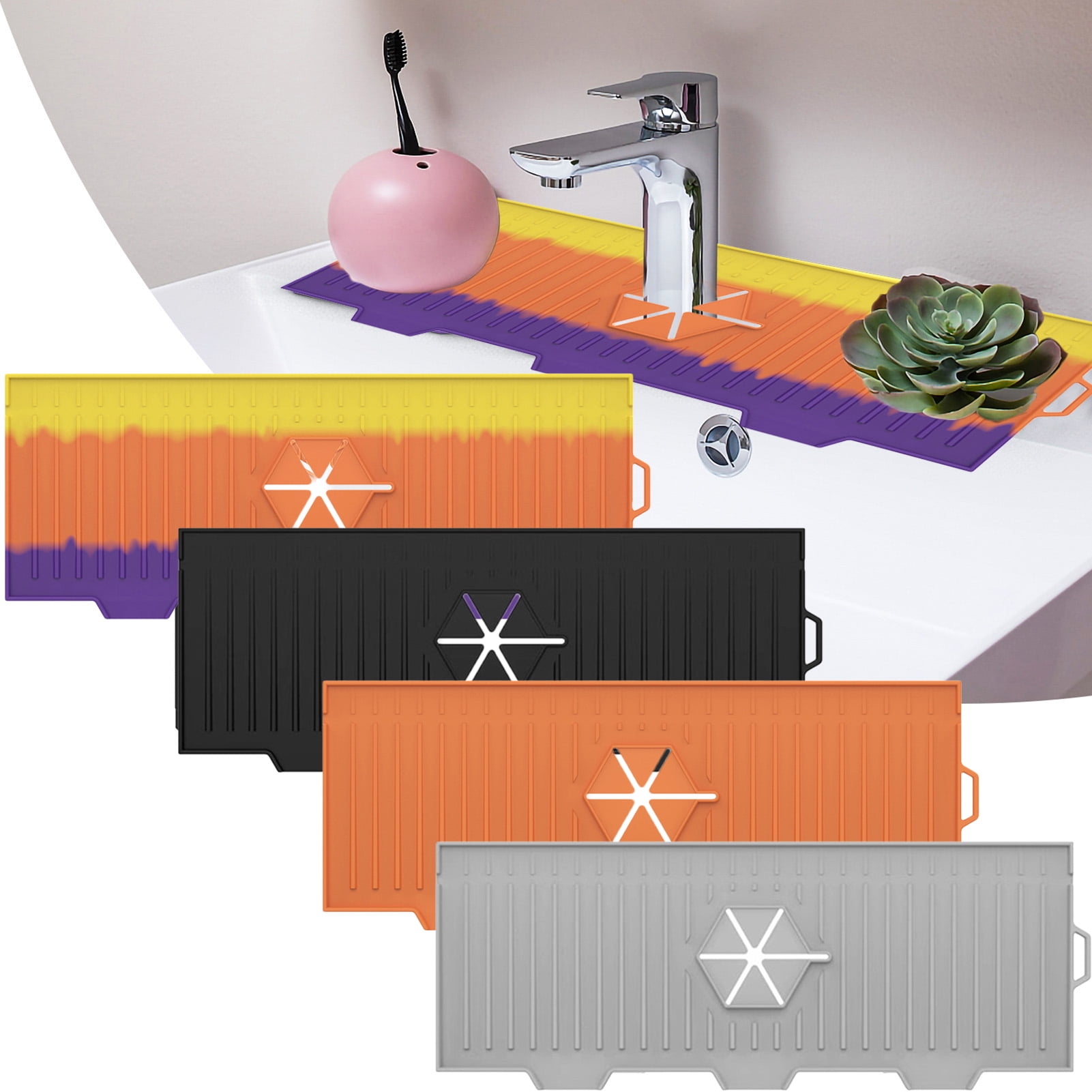 Sink Faucet Mat - Super Soft Waterproof Silicone Countertop Protection ...