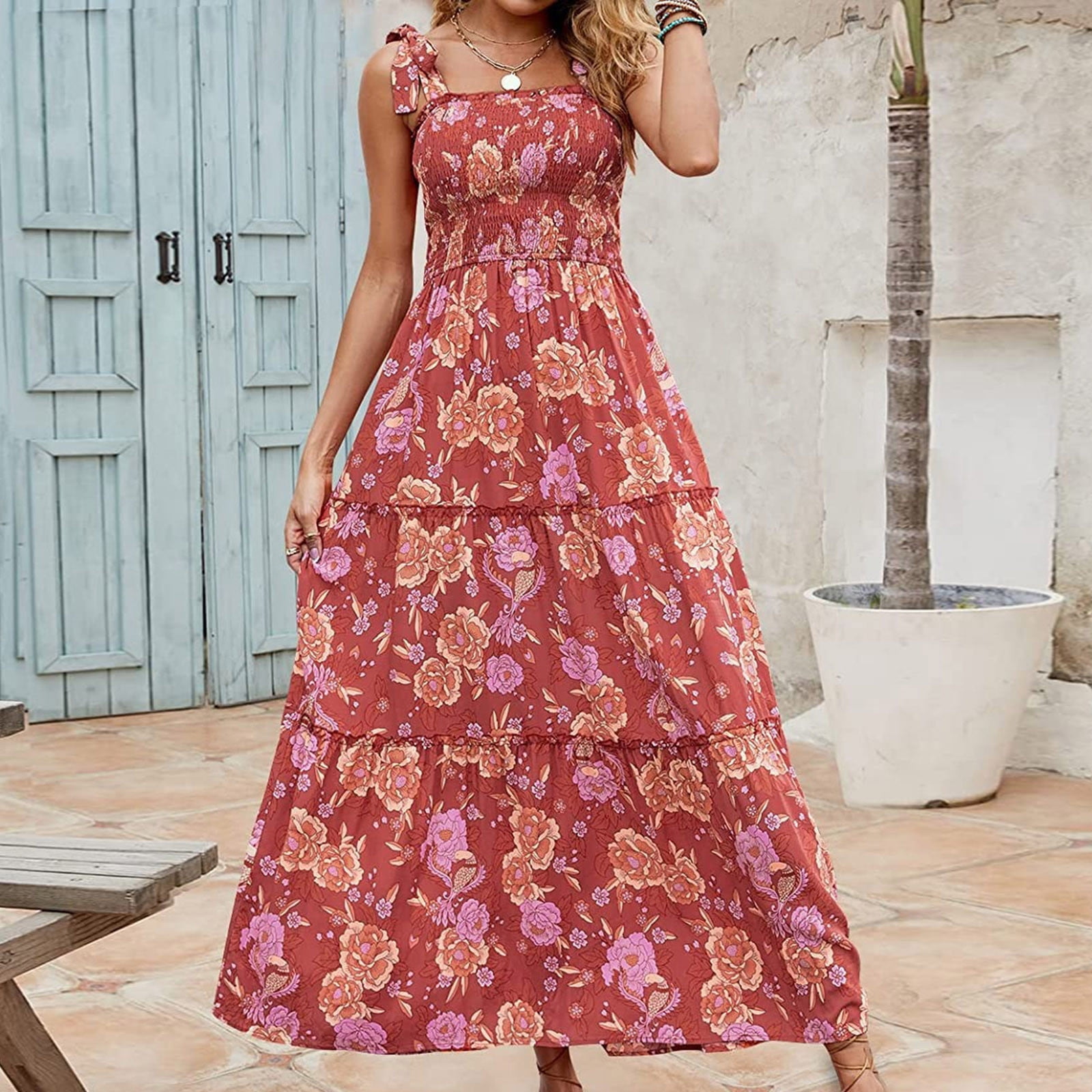 Red And White Summer Dress