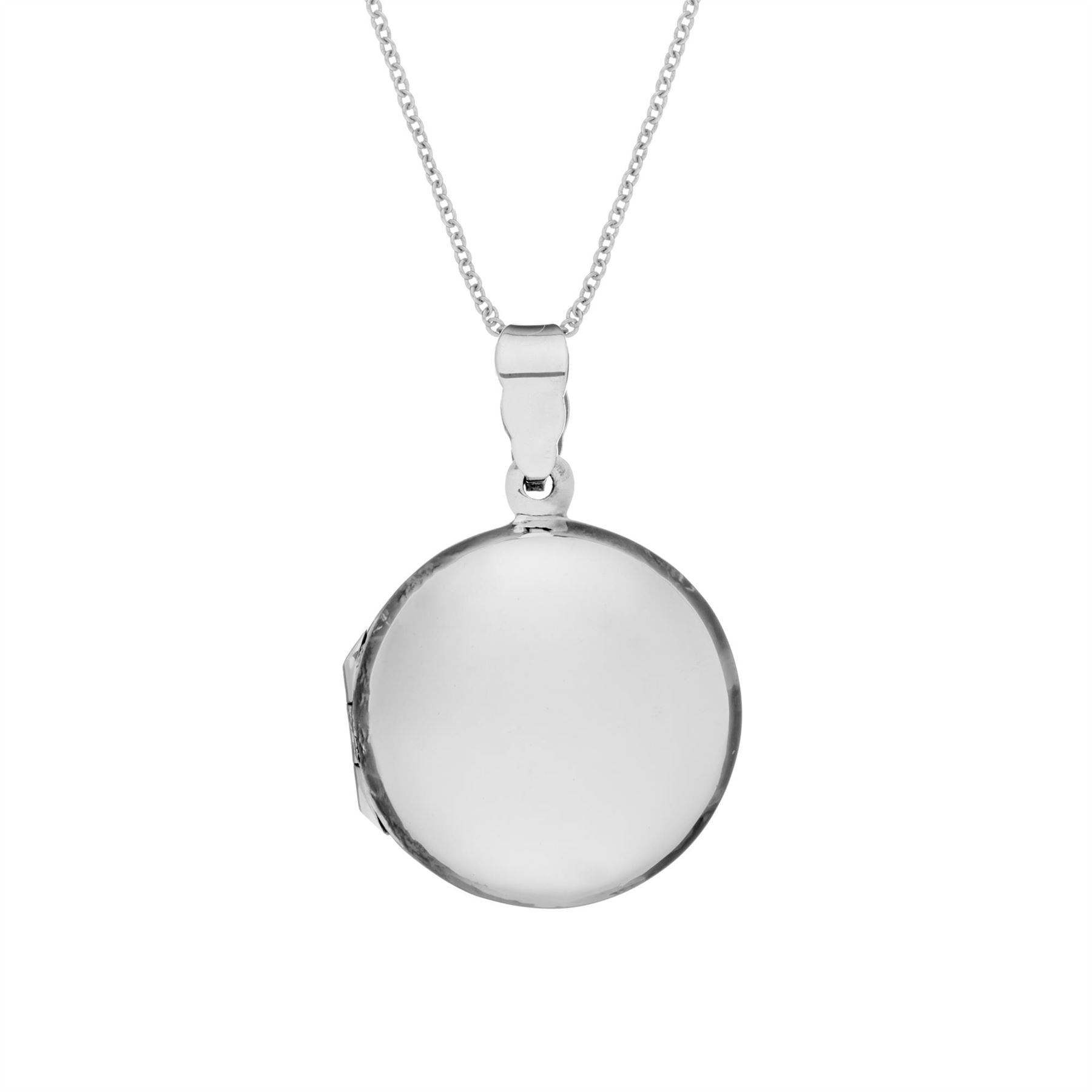 Silverly Women's 925 Sterling Silver Plain Smooth Round Circle Locket ...