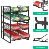 Black Can Organizer Rack Stackable Dispenser, 20 Standard 12oz Cans, 2 ...
