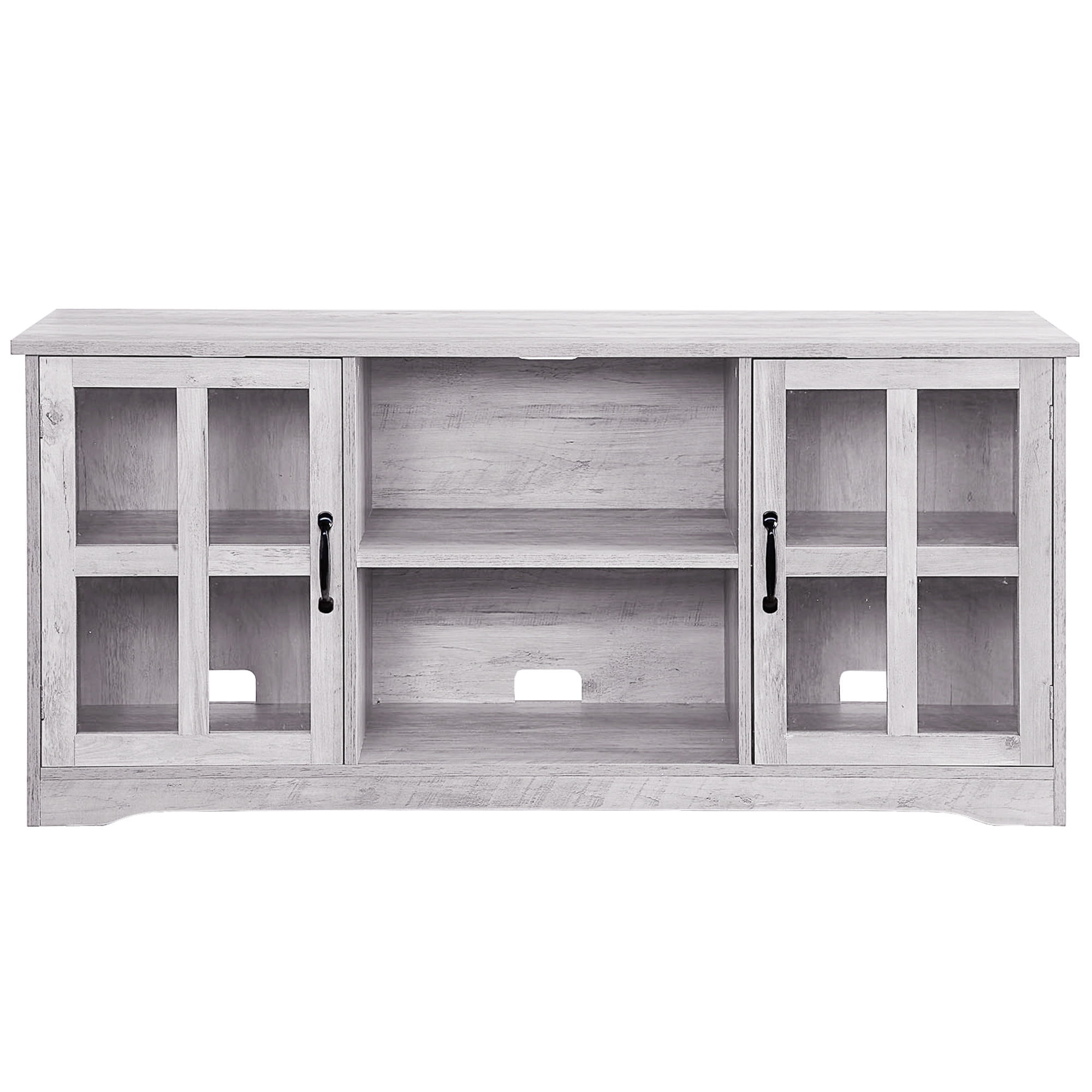 BELLEZE Cori 52 Inch TV Stand Wood And Glass Console For TVs Up To 55 ...