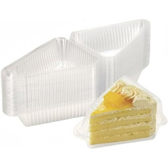 50Pack Cake Slice Containers, Individual Disposable Triangle Plastic ...