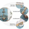 Brown Nautical Anchor Bathroom Shower Curtains with 12 Hooks Polyester ...
