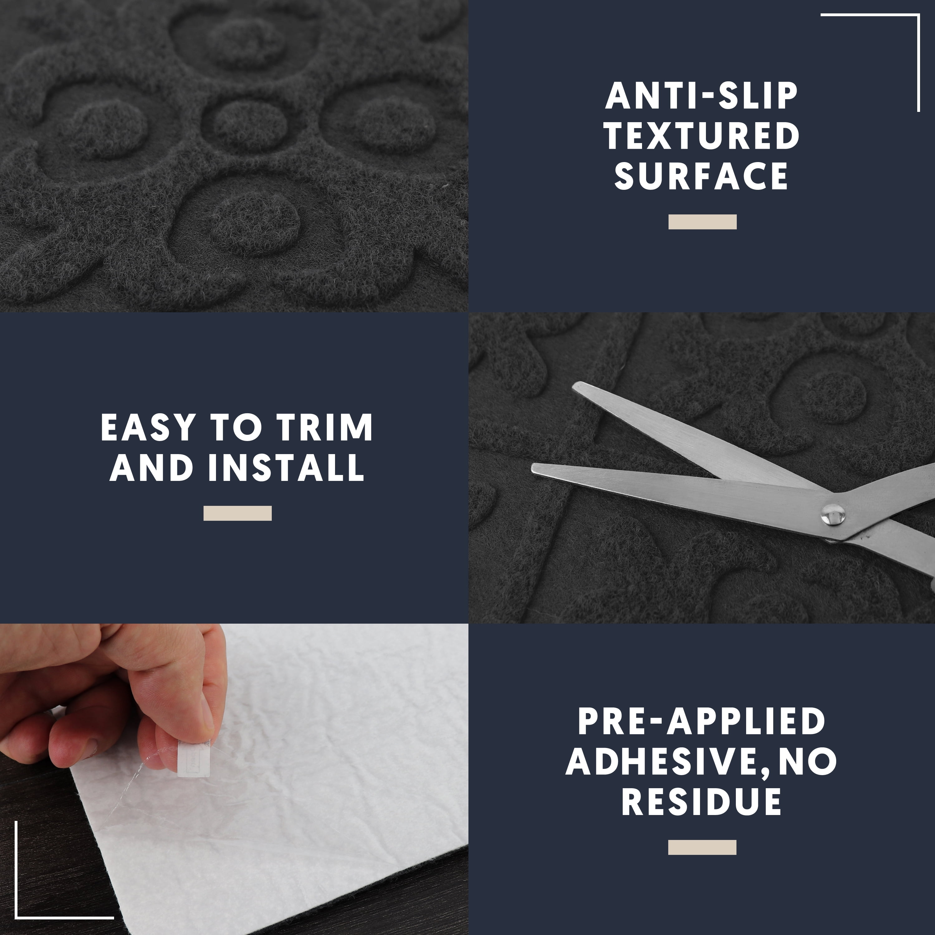 Buy TreadSafe 15 Pack of Charcoal Non Slip Stair Treads for Indoors ...