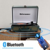 Udreamer Vinyl Record Player with Bluetooth 3-Speed Turntable Suitcase ...