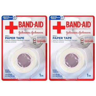 Band-Aid Brand First Aid Hurt-Free Medical Paper Tape, 1 in by 10 yd ...