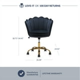 BELLEZE Kaylee Office Chair Upholstered Velvet Seashell Swivel Desk ...