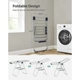 Clothes Drying Rack, with Sock Clips, Metal Laundry Rack, Foldable ...