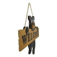 Black Bear Cub Hanging On Welcome Sign Plank MDF Wood Door Or Wall ...